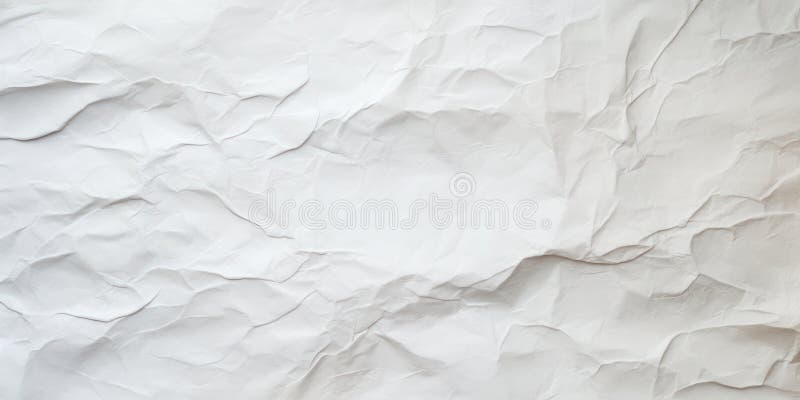 Old Crumpled White Paper. Rough Texture Page Background. Creased Blank ...
