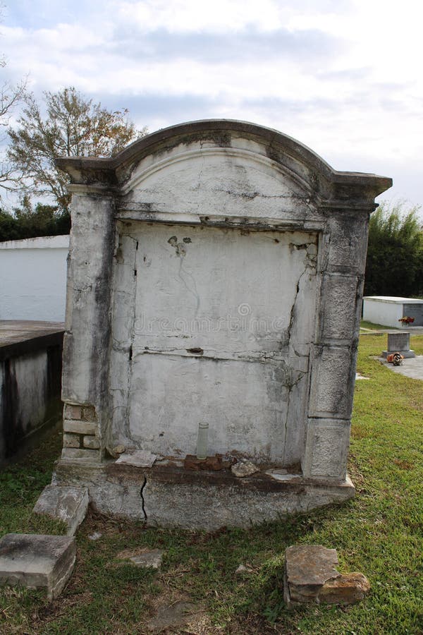 An Old Crypt Has Begun To Lean To the Side Stock Photo - Image of ...