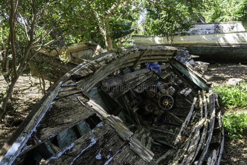 Old Cuban Chug Boat in Key West. Stock Photo - Image of cuban, green ...