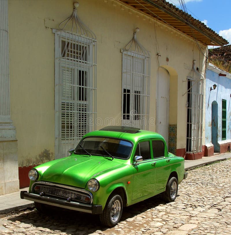 Old Cuban machine stock image. Image of mountains, roof - 3306259