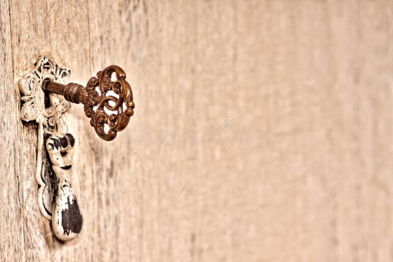 Old Cupboard with Key Background Stock Image - Image of closet ...