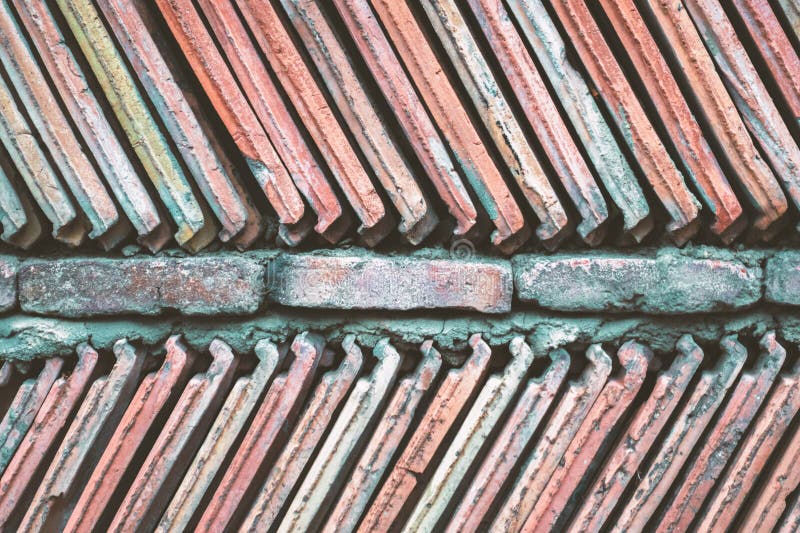 Old Curly Masonry of Bricks and Slabs Stock Photo - Image of nature ...