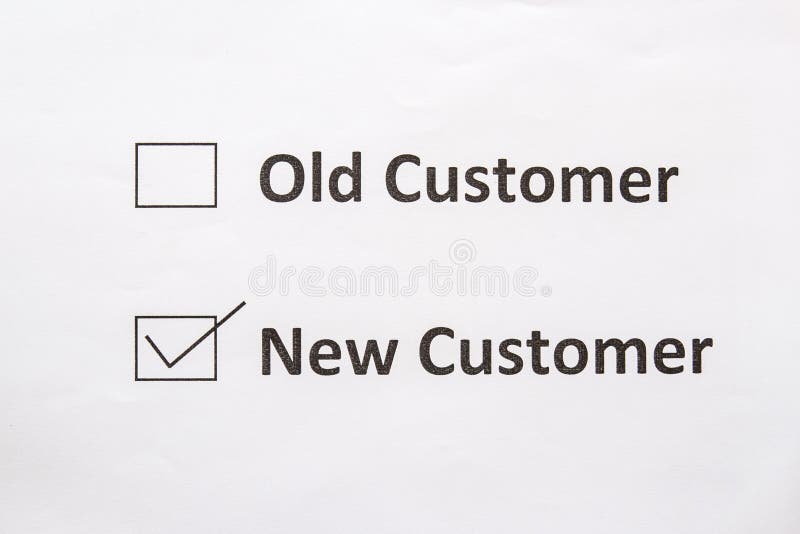 Old Customer and New Customeer for Check Boxes Stock Photo - Image of ...