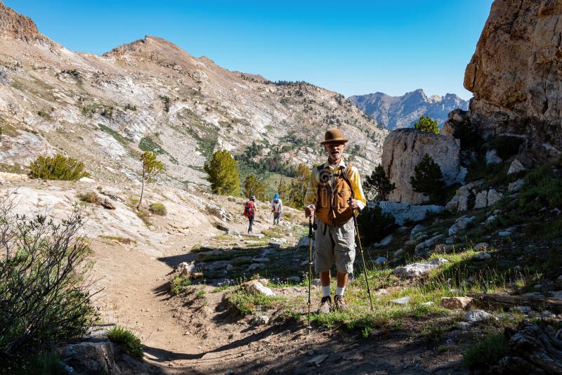 Old Cute Man Hiking on the Ruby Crest Trail Editorial Photo - Image of ...