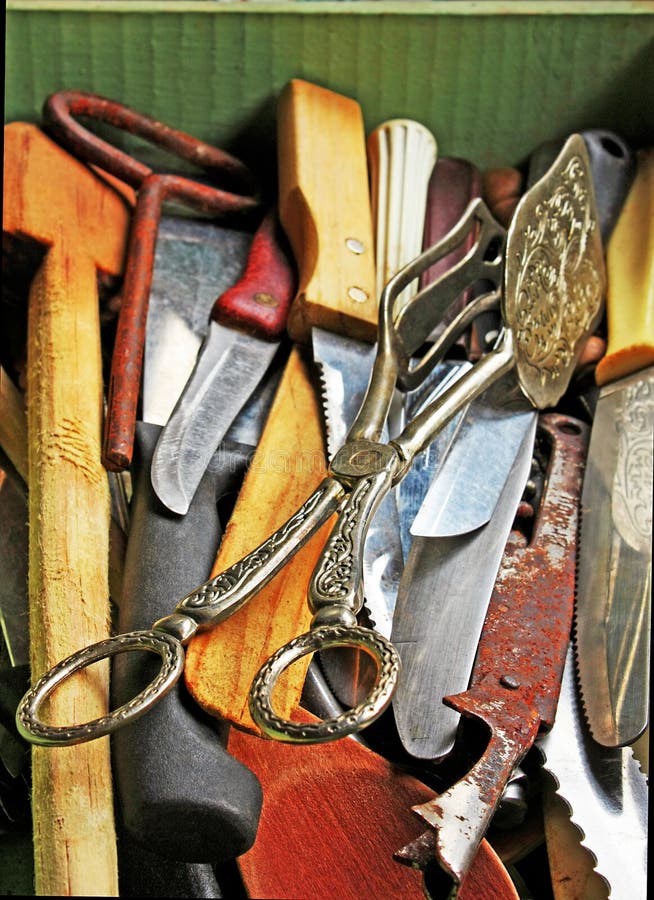 Old cutlery used stock photo. Image of kitchen, cans - 12231954