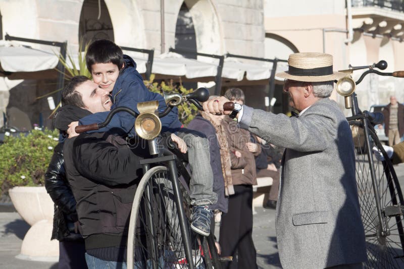 Old Cycle Cycling through History Event in Imperia Editorial Image ...