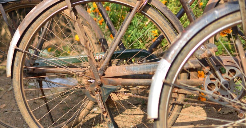 Old Cycle Wheel Abstract Made from Old Bicycle Wheels with Background ...
