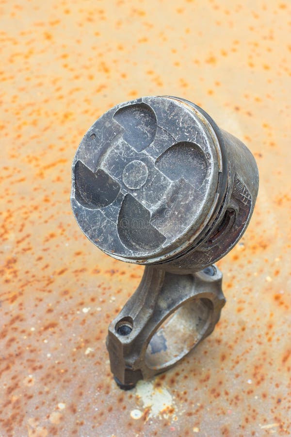 Old Cylinder Piston on Rusty Stock Image - Image of background ...