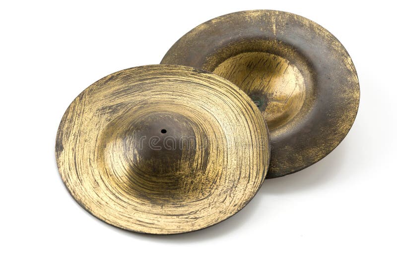 Old cymbals stock image. Image of isolated, metal, equipment - 74542575