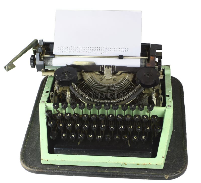 Old cyrillic typewriter stock photo. Image of slavic - 30000364