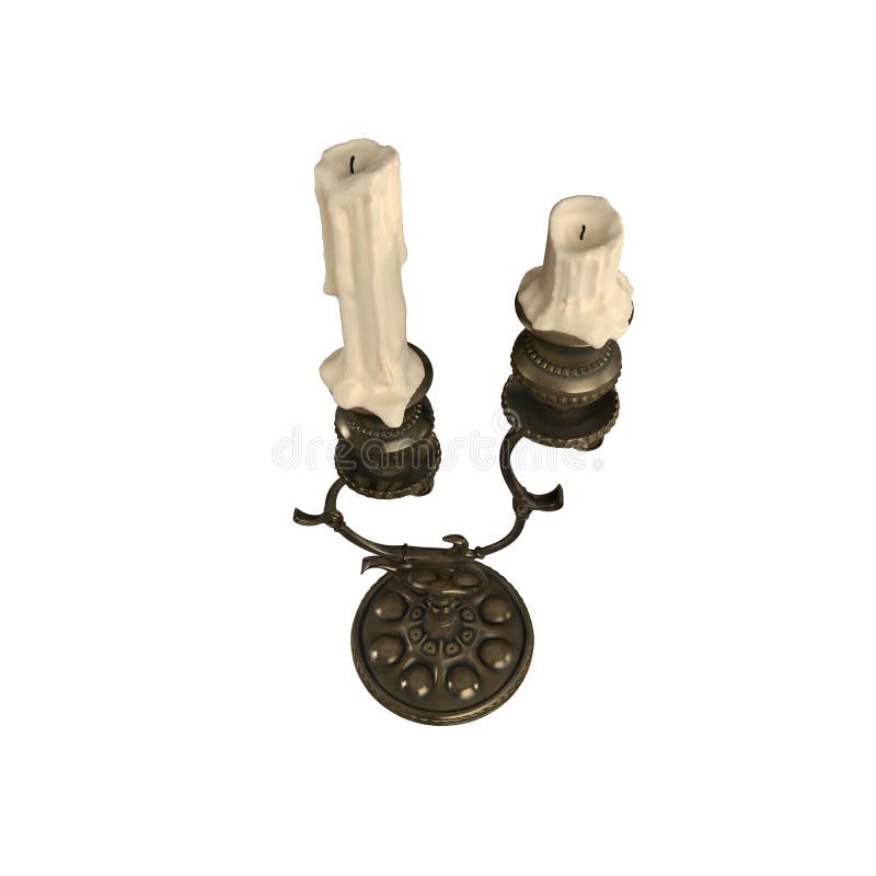 Old 3d Antique Bronze Double Candelstick with Candels Stock ...