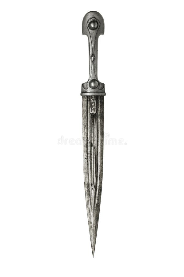 Old Dagger Isolated on White Stock Photo - Image of edge, antiquities ...