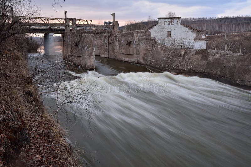 Old dam stock photo. Image of lake, flow, block, water - 577072