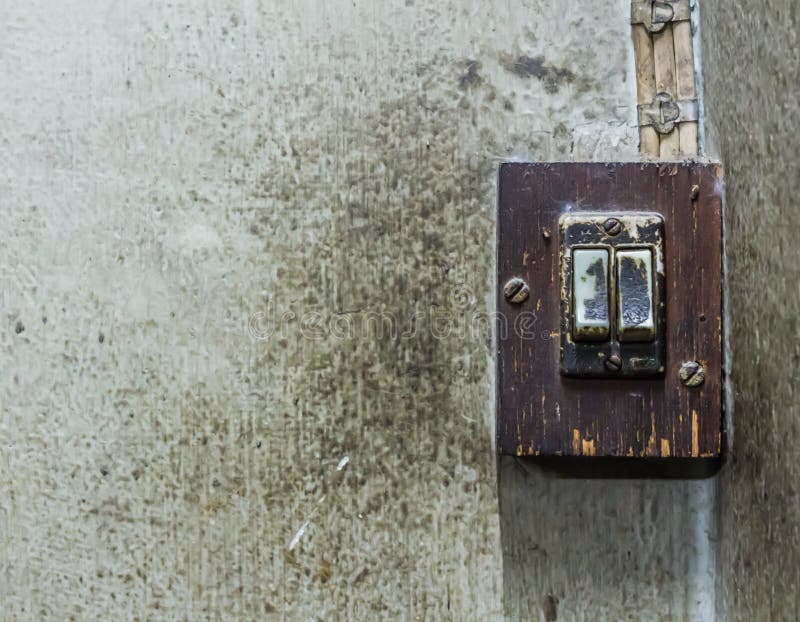 Old damage electric switch stock image. Image of belt - 61865415