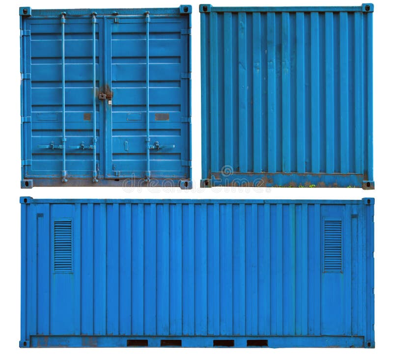 Blue freight container stock photo. Image of locked, transportation ...