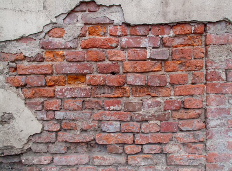 Old Worn Down Brick Wall stock image. Image of clay, peeling - 19826519
