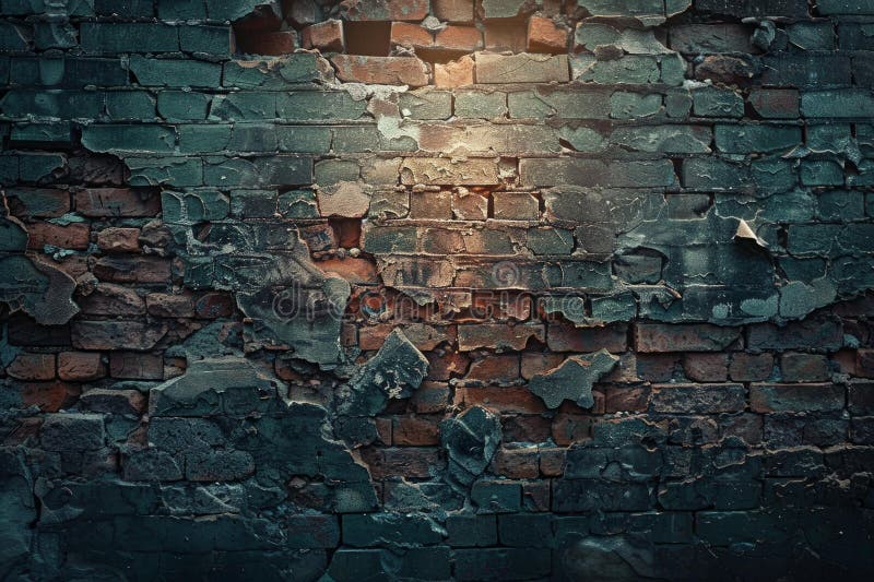 Old Damaged Brick Wall with Crumbling Plaster Showing Red Bricks Stock ...