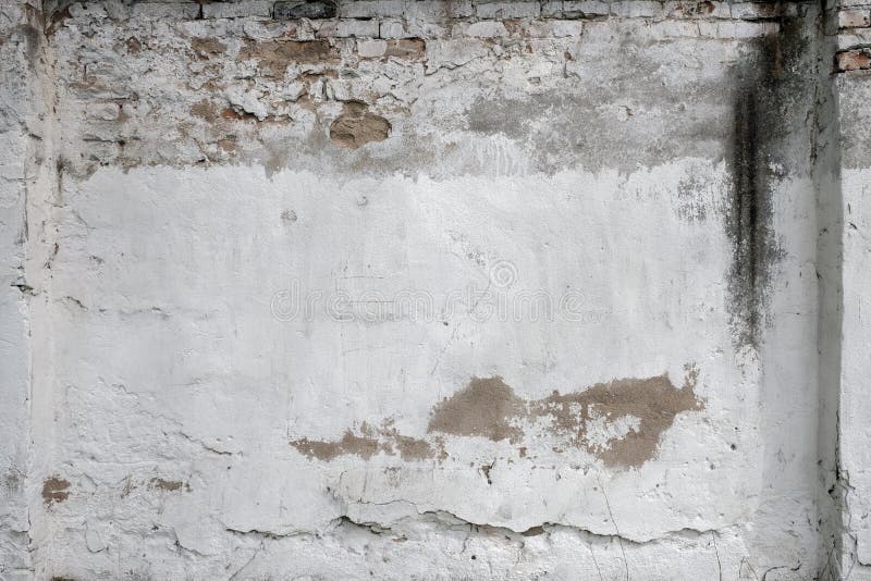 Old Damaged Brick Wall with Plaster Stock Photo - Image of exterior ...