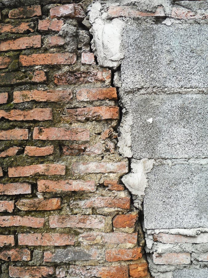 Old Damaged Brick Wall and Plaster Stock Photo - Image of abstract ...