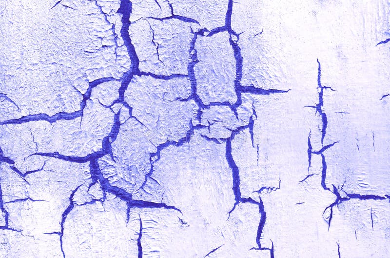 Old Damaged Cracked Paint Wall, Grunge Background, Blue Color Stock ...