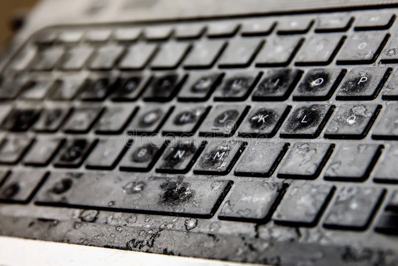Old Damaged and Dirty Keyboard Stock Image - Image of desktop, button ...