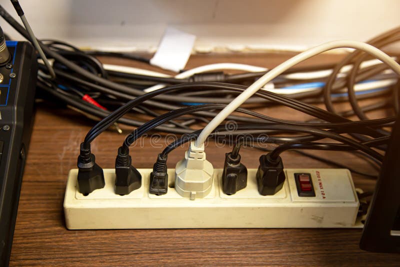 Old and Damaged Electric Adapter Power Plug Has Many Appliances are ...