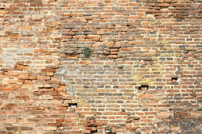 Old Damaged Exterior Brick Wall Stock Image - Image of exterior, broken ...