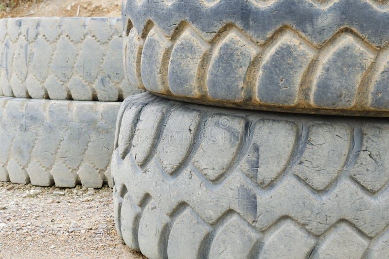 Old and Damaged Heavy Truck Tyres Stock Photo - Image of black, fissure ...