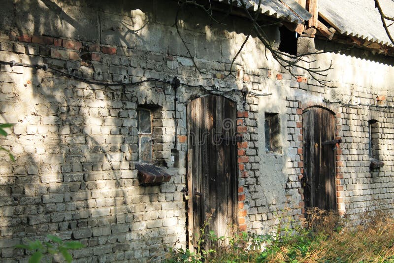 Old damaged house stock image. Image of cottage, tower - 182270861