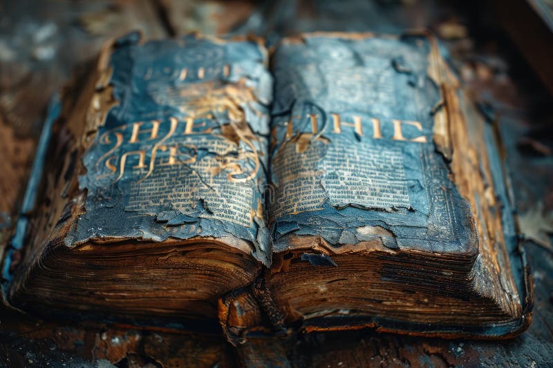 Ancient Burned Book, Pages of History Charred by Time Stock ...