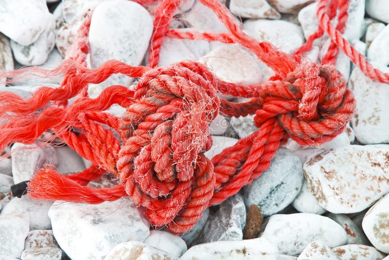 Old Damaged Tangled Plastic Rope Abandoned on the Ground Stock Photo ...