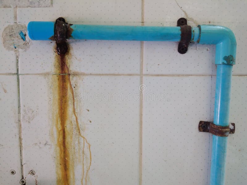 Old and Damaged Water Pipes with Rust Stock Image - Image of dirty ...