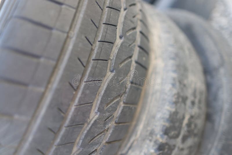 Old Damaged and Worn Black Tire Thread Stock Image - Image of track ...