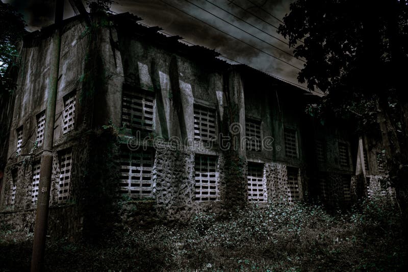 Old Dandeli Haunted Mysterious Ghost Mill. Stock Image - Image of blue ...