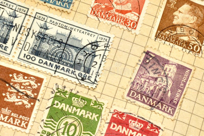 Old Danish Stamps in Album editorial image. Image of collecting - 40219515