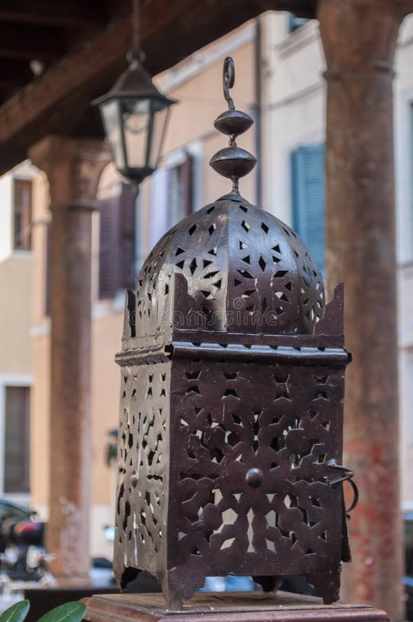 Old iron lamp stock photo. Image of lantern, bright - 101964192