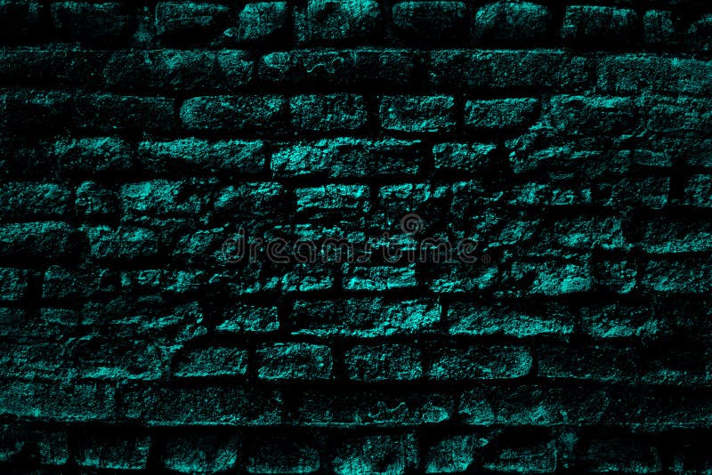 Old Dark Cyan Brick Structural Grunge Textured Wall Surface Stock Photo ...