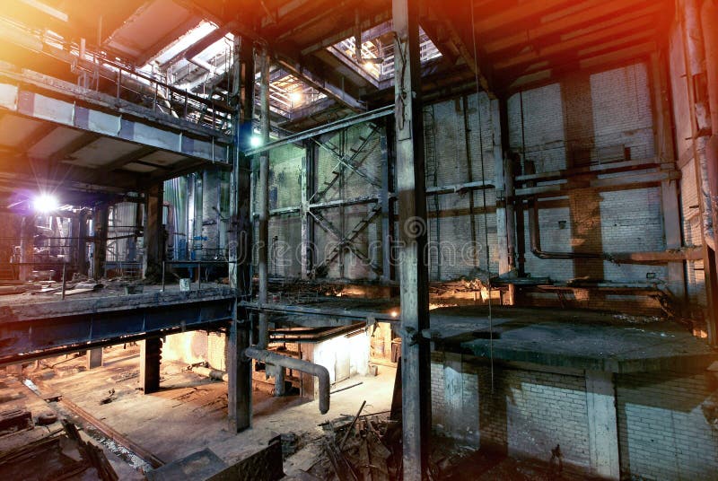 Dirty Factory Smoke Stacks stock image. Image of filth - 15039991