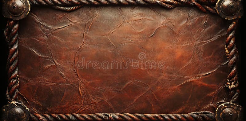 An Old Dark Leather Backdrop with a Worn Stitched Edge and Grunge ...