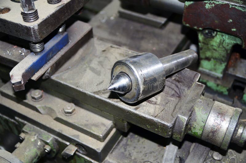 Old Dead Center for Lathing Machine ,selective Stock Image - Image of ...