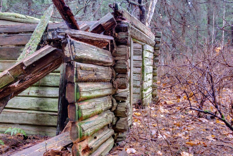 Old Decayed Shack Made of Logs Stock Image - Image of finland, building ...