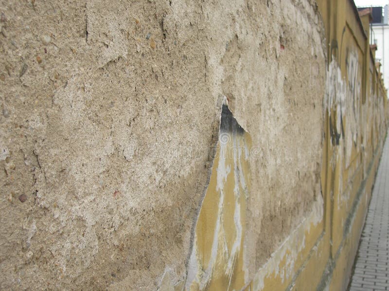 Old Decaying Wall in a City Street Stock Photo - Image of stonewall ...