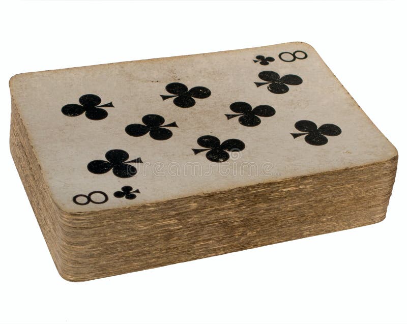 Old deck of cards. stock image. Image of card, clubs, discolored - 7908819