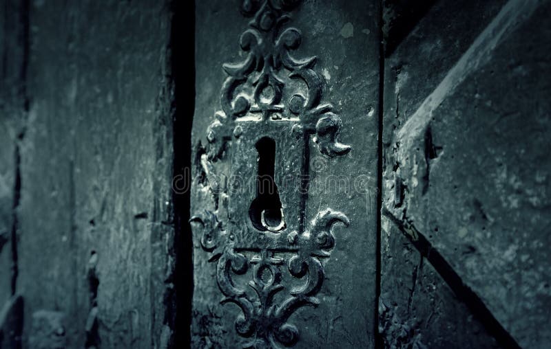 Old decorated lock stock photo. Image of close, decor - 248280588