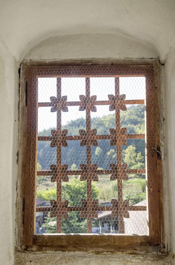 Old Decorative Lattice Window Inside Stock Image - Image of grate ...