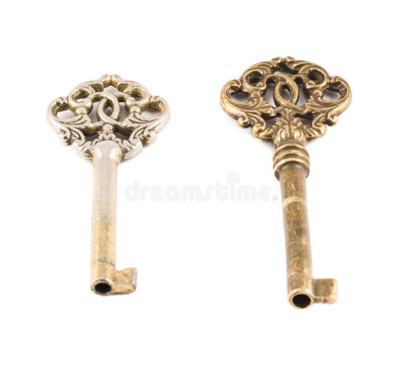 Old Decorative Metal Keys Isolated Stock Photo - Image of decorative ...