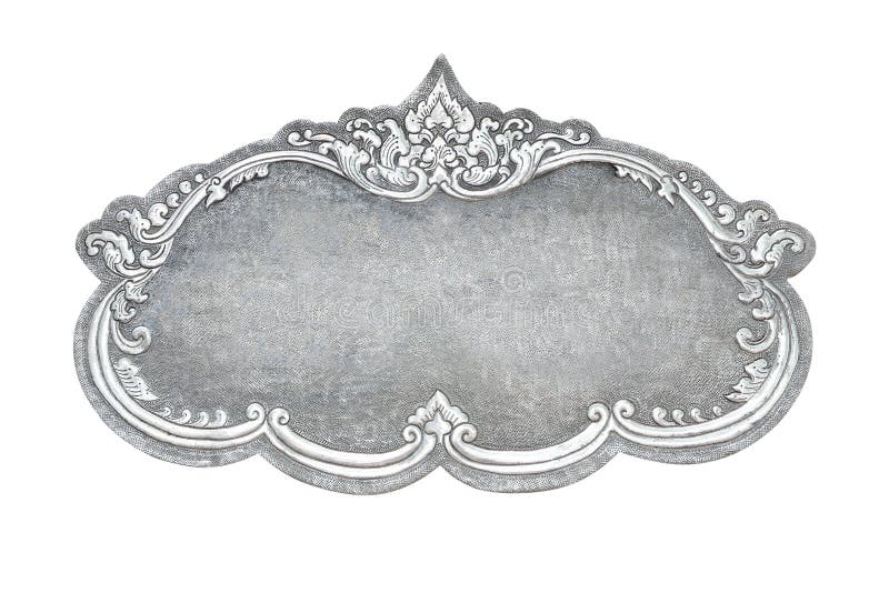 The Old Decorative Silver Frame - Handmade, Engraved - Isolated on ...