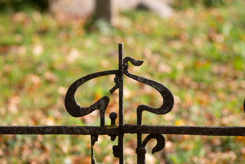 Old Decorative Wrought Iron Fence Stock Photo - Image of metal, fencing ...