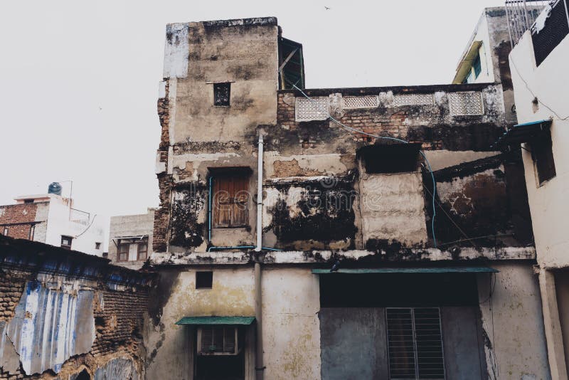 Old Decrepit Abandoned Building in Old Delhi India Stock Image - Image ...
