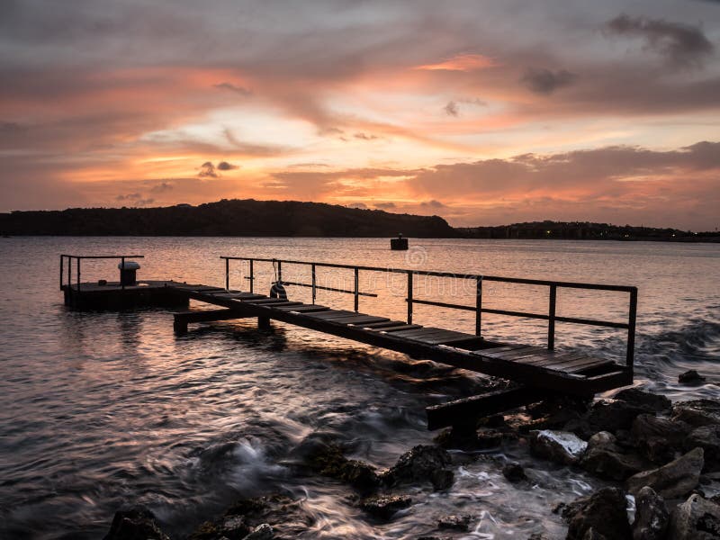 An Old Decrepit Pier in the Sunset Stock Image - Image of tropical ...